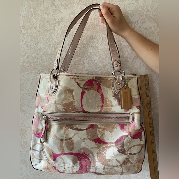 Coach | Bags | Coach Poppy Signature Stamped Hallie Printed Coated ...